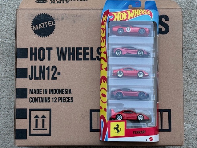 2026 HOT WHEELS SOLID 5-PACK CASE - FERRARI - A & J Toys